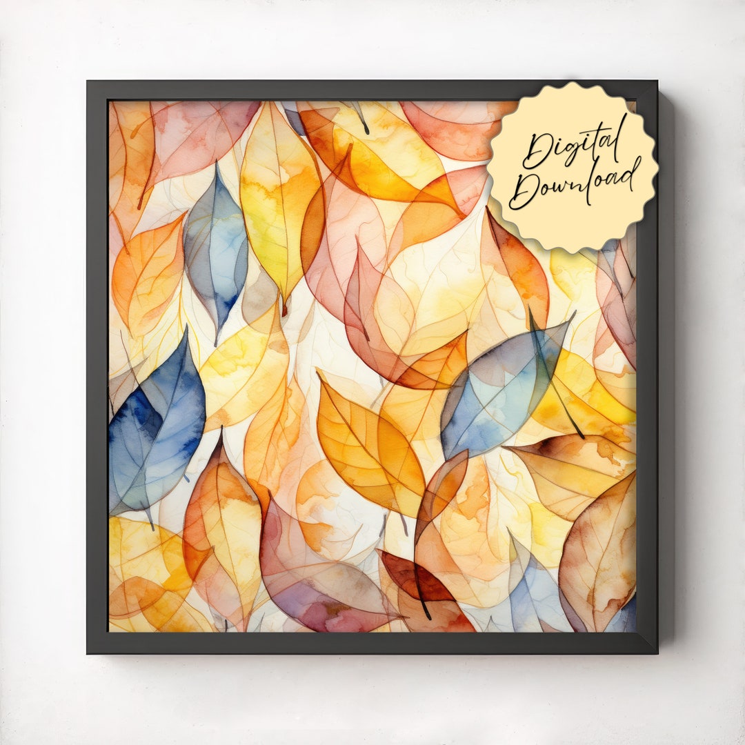 Fall Leaves Wall Art Digital Download Wall Decor Autumn - Etsy