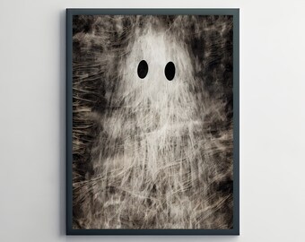 Ghost Faces Wall Art | Halloween Printable, Spooky Decor, Digital ...