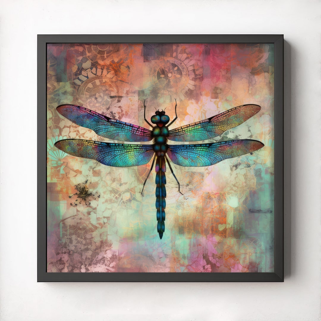 Abstract Dragonfly Printable Wall Art, Digital Download, Wall Decor ...