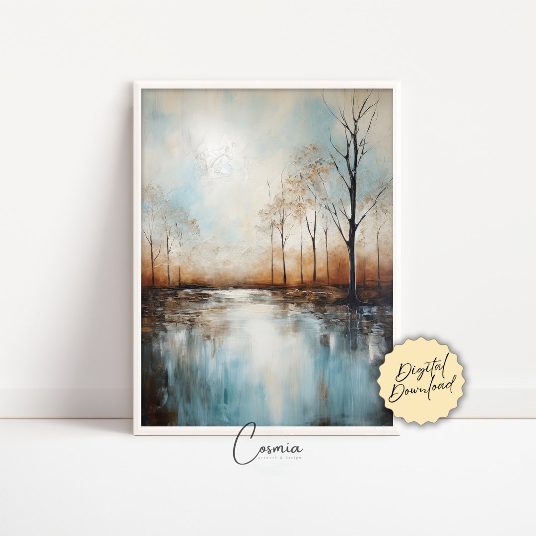 Digital Download Wall Art Landscape Fall Winter Art Print, Expressive ...