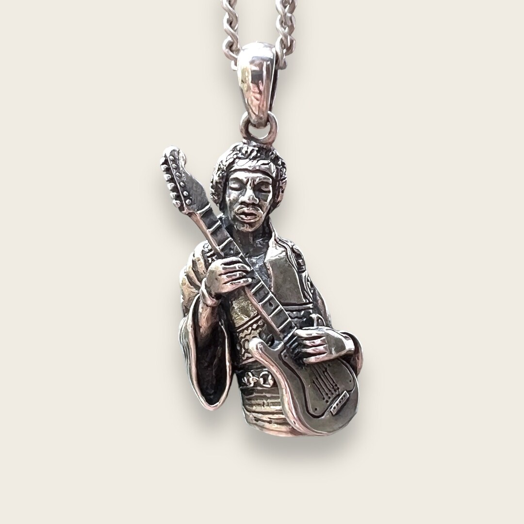Jimi Hendrix Pendant in Silver - Etsy