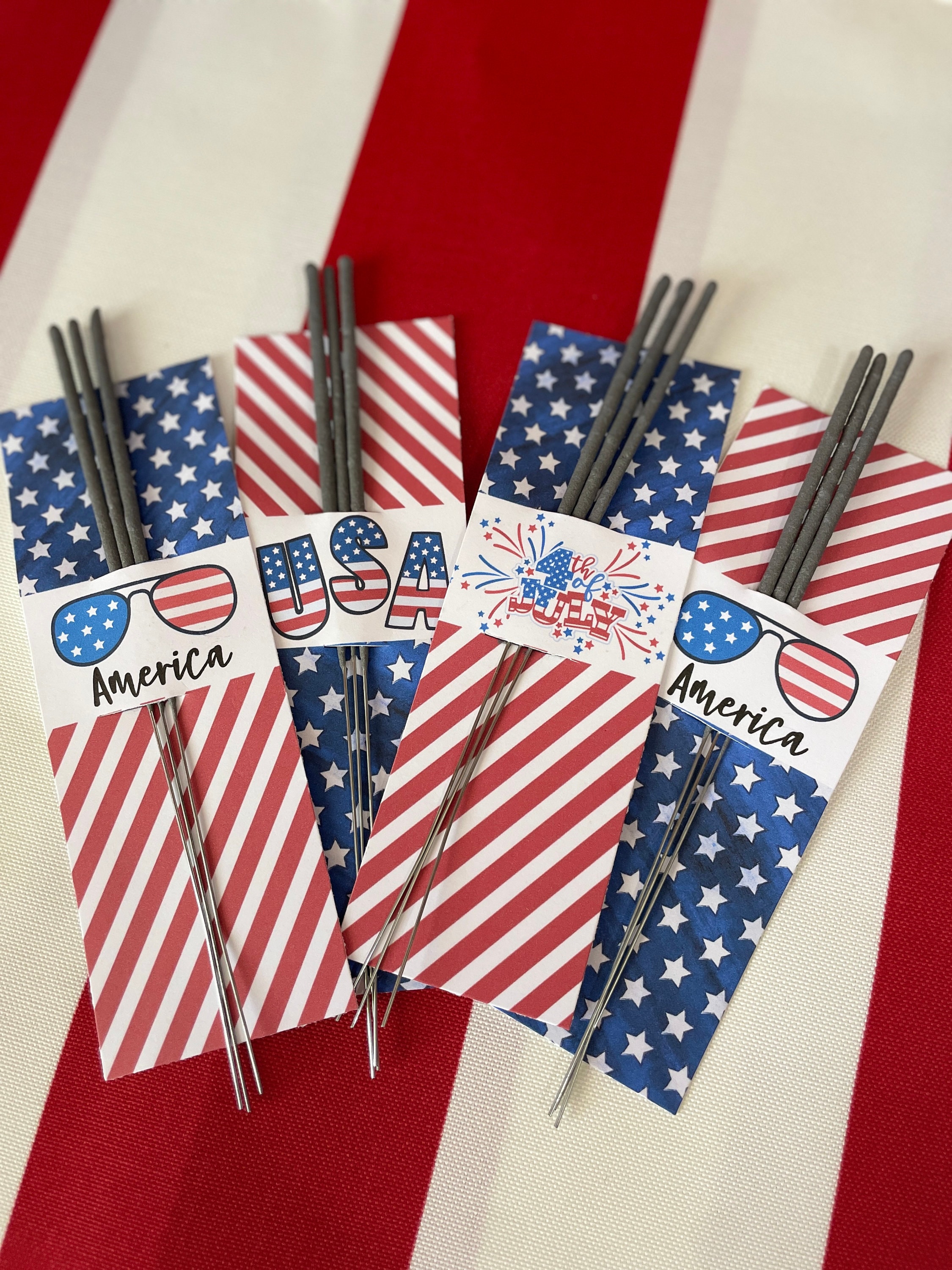 Sparkler Glowstick 4th July Printable, Firework Printable, Independence ...