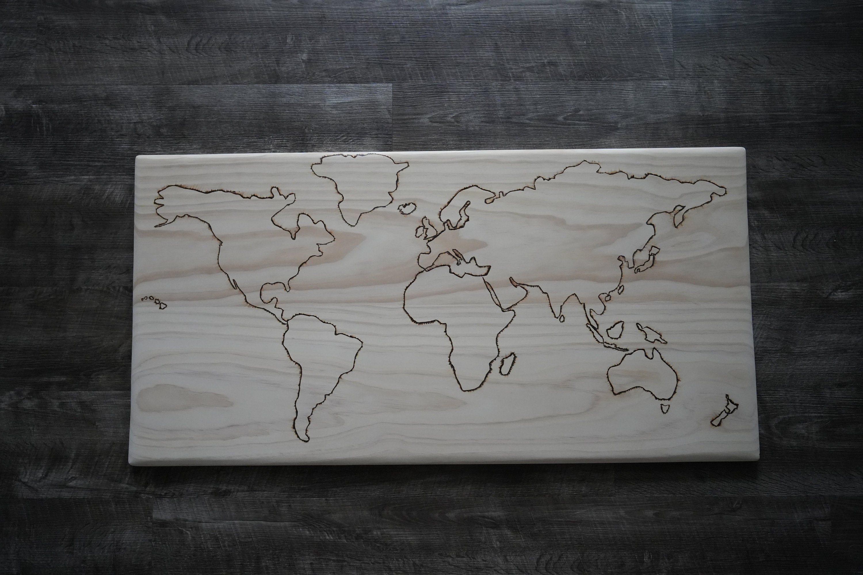 Wooden World Map - Etsy