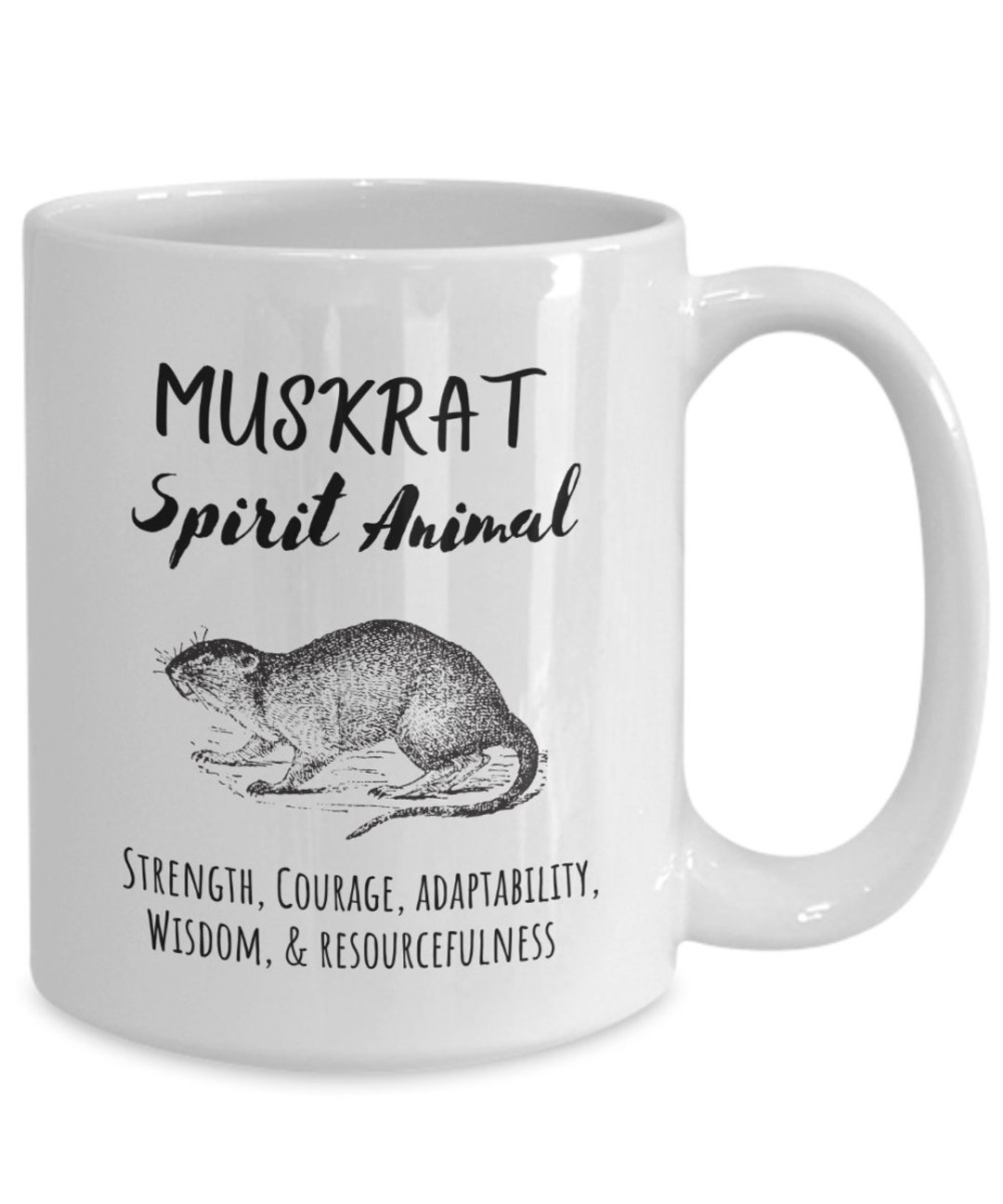 Muskrat Spirit Animal Gift Idea, 11 or 15 Oz Ceramic Mug, Muskrat Totem ...