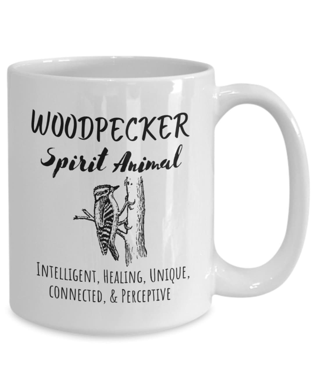 Woodpecker Spirit Animal Gift Idea, 11 or 15 Oz Ceramic Mug, Woodpecker ...