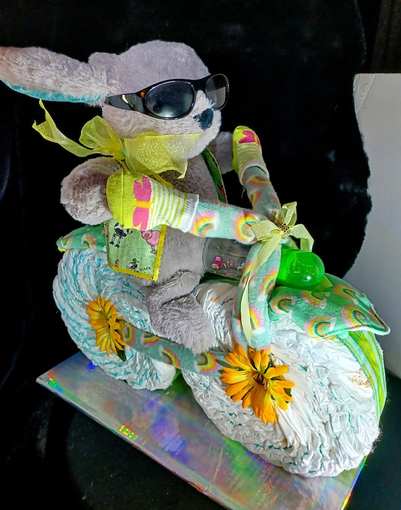 Bunny Motorcycle Diaper Cake - Etsy