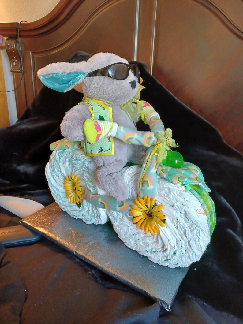 Bunny Motorcycle Diaper Cake - Etsy