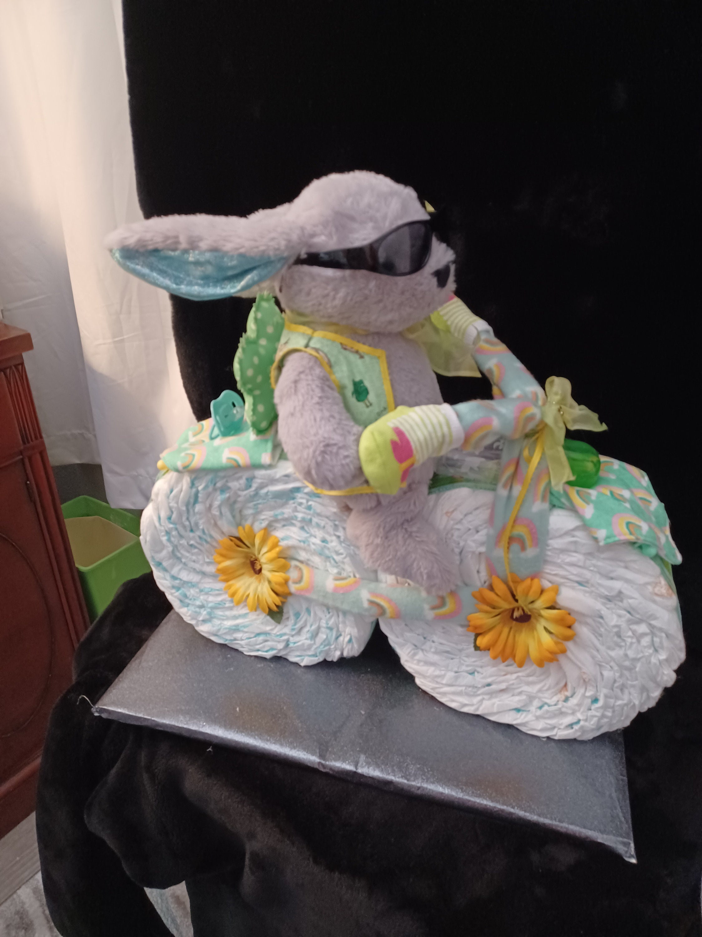 Bunny Motorcycle Diaper Cake - Etsy