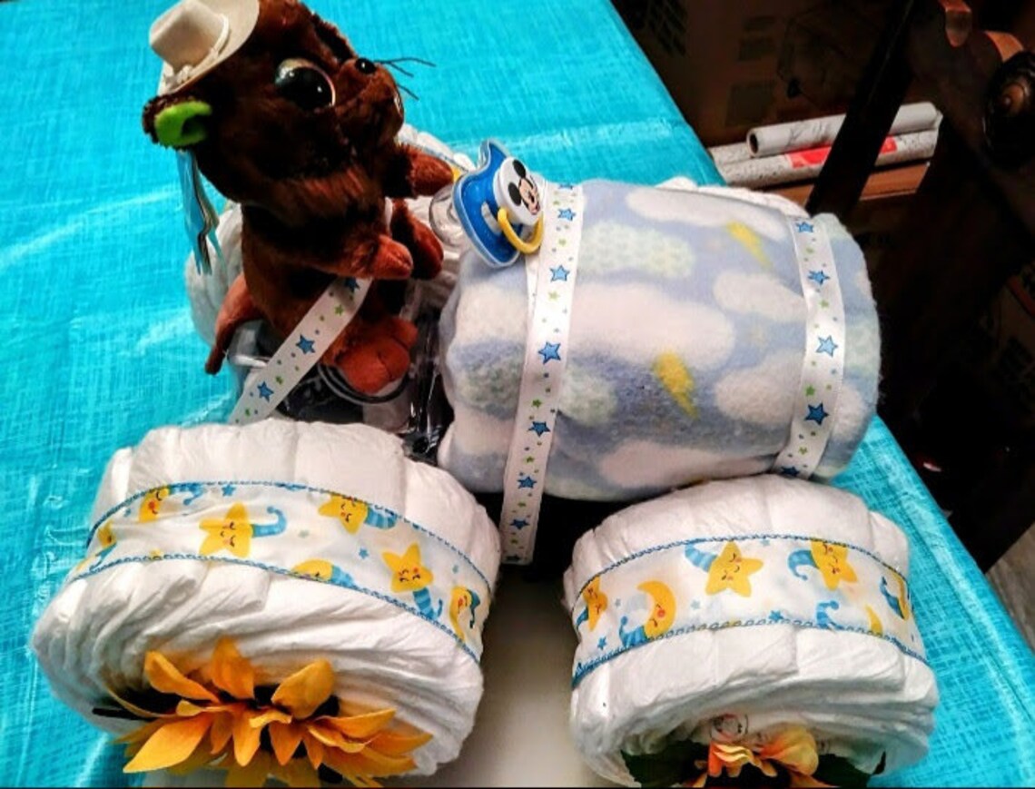 Tractor Diaper Cake - Etsy