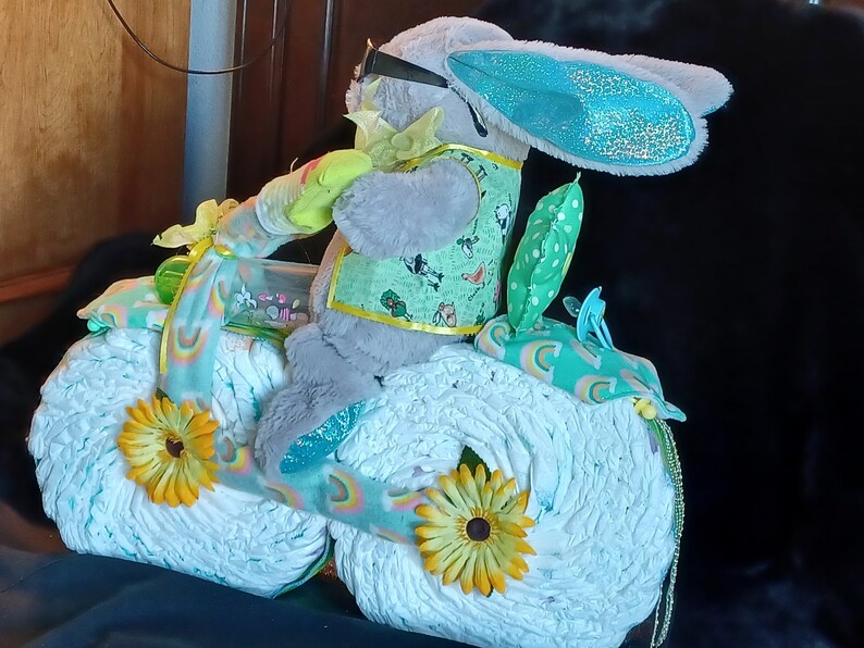 Bunny Motorcycle Diaper Cake - Etsy