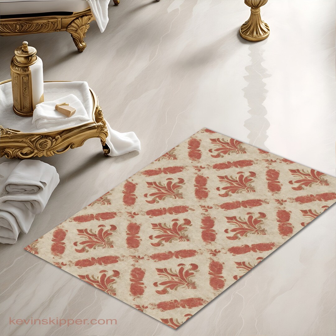 Bathmat Italian Fabric Pattern Design Quick Drying Anti Slip Bath Mat ...