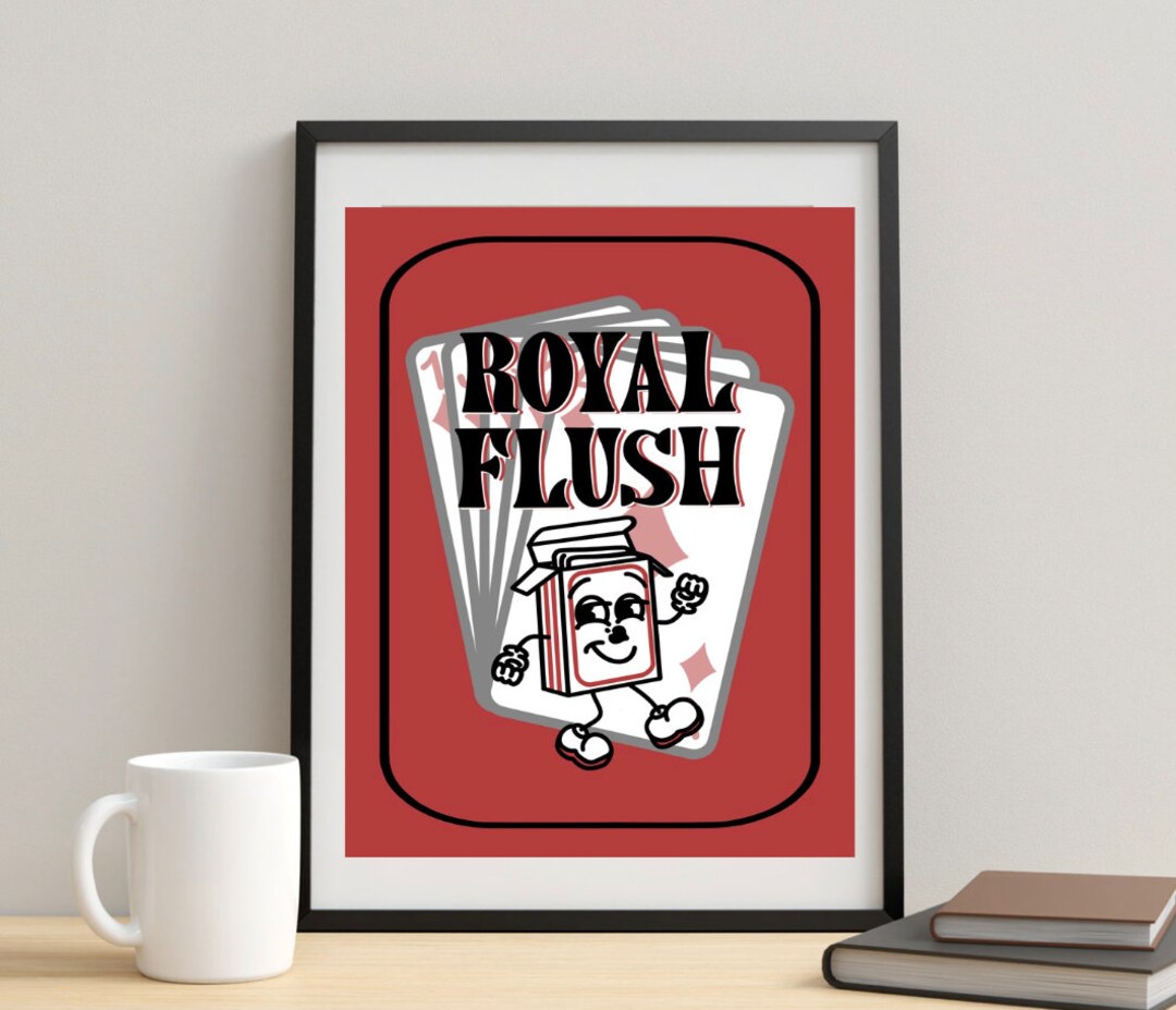 Royal Flush Poster- Home Decor- Bathroom Decor- Retro Cartoon Poster - Etsy
