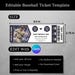 Editable Baseball Ticket Template, Custom Fake Baseball Ticket Template ...