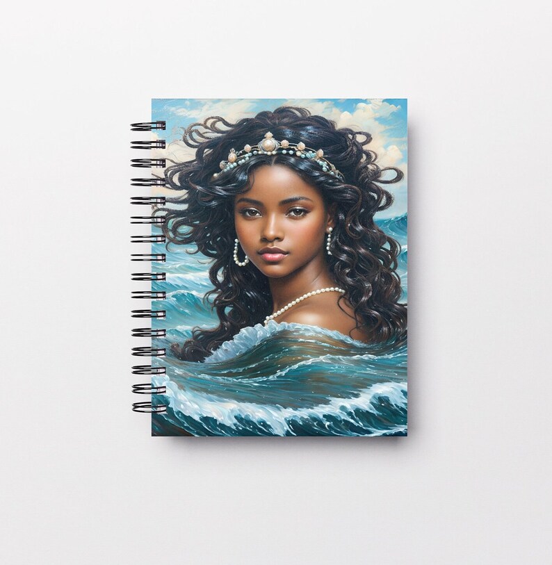 Yemaya Art Printable - African Water Goddess, Black Woman Ocean Queen ...
