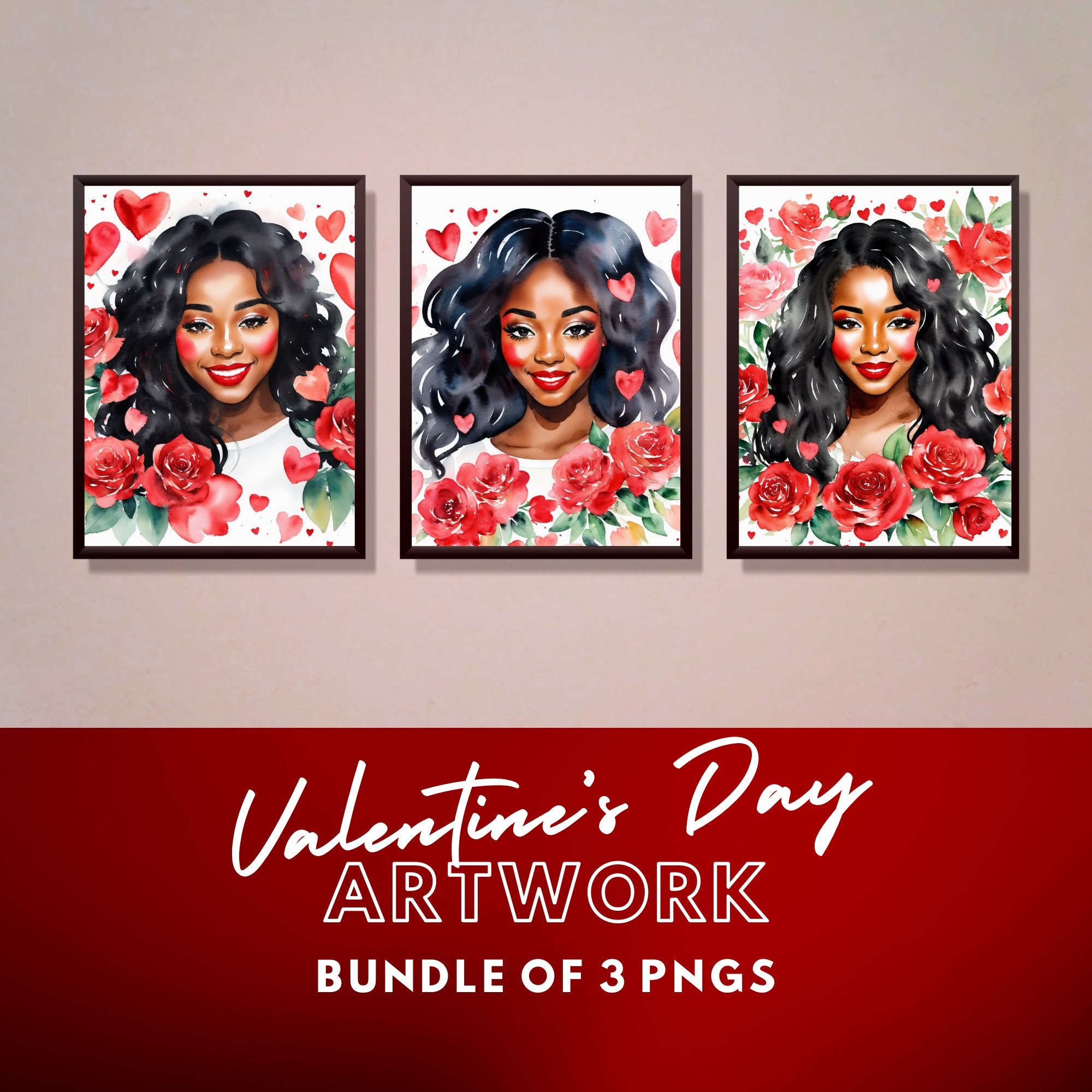 Beautiful Black Woman Valentines Day PNG, Melanin Romance, African ...