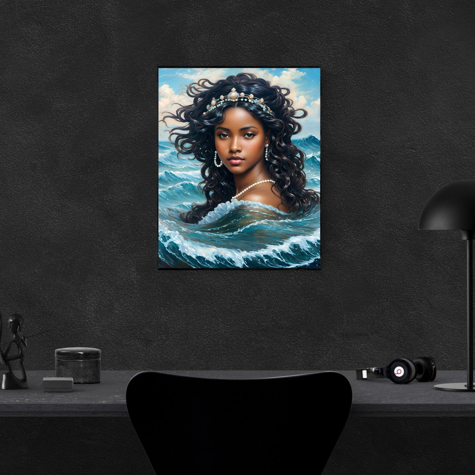 Yemaya Art Printable - African Water Goddess, Black Woman Ocean Queen ...