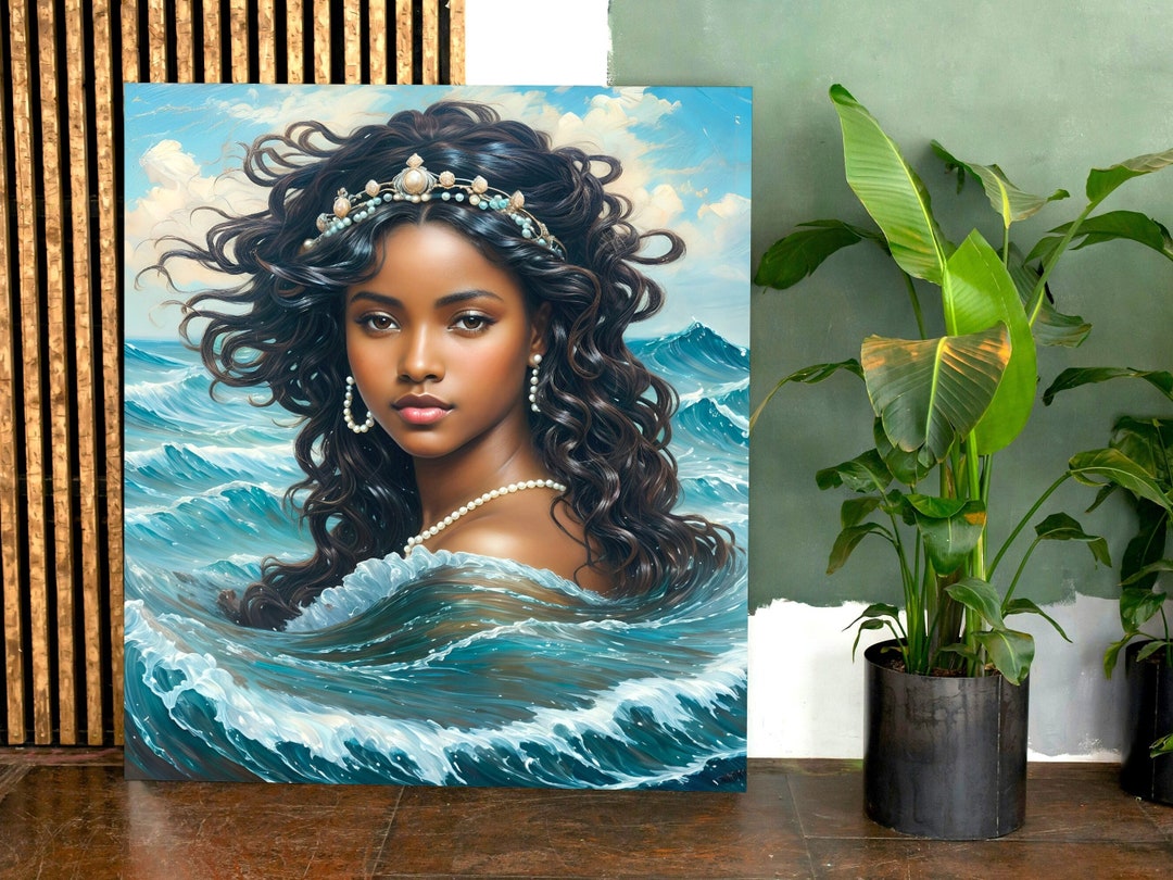 Yemaya Art PNG, Orisha Painting, African Goddess, Ocean Water Queen ...
