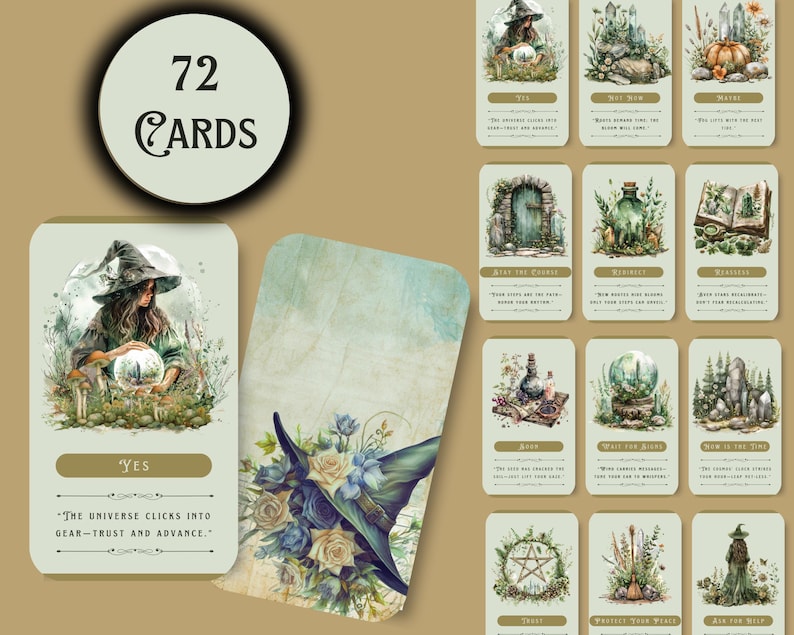 Oracle Card Deck: Whispers From the Unseen. 72 Printable Oracle Cards ...