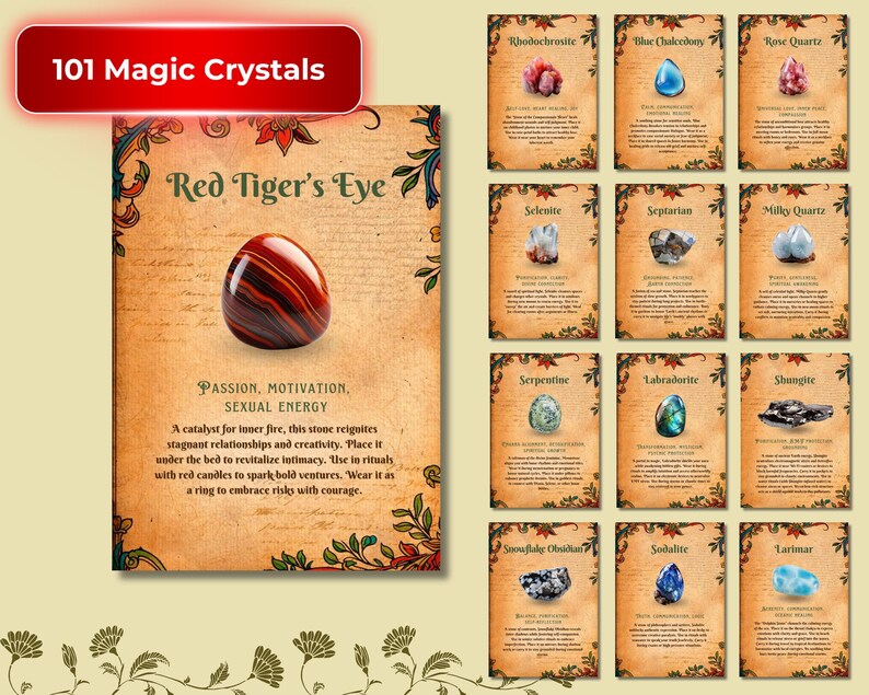 101 Witch’s Crystal Cards • Magical Properties & Spellwork Guide ...