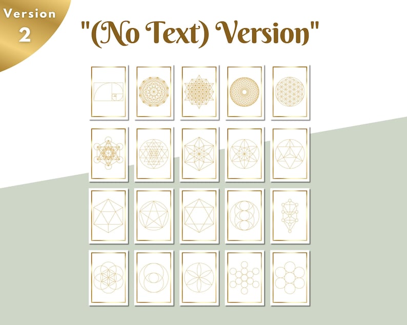 Sacred Geometry Card Deck • 20 Symbols in 3 Styles & Sizes • Minimalist ...