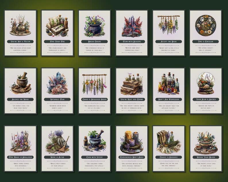 Oracle Card Deck: Clarity in the Crossroads. 71 Printable Witch’s ...