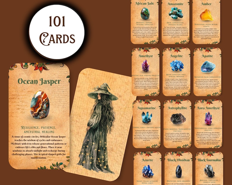 101 Witch’s Crystal Cards • Magical Properties & Spellwork Guide ...