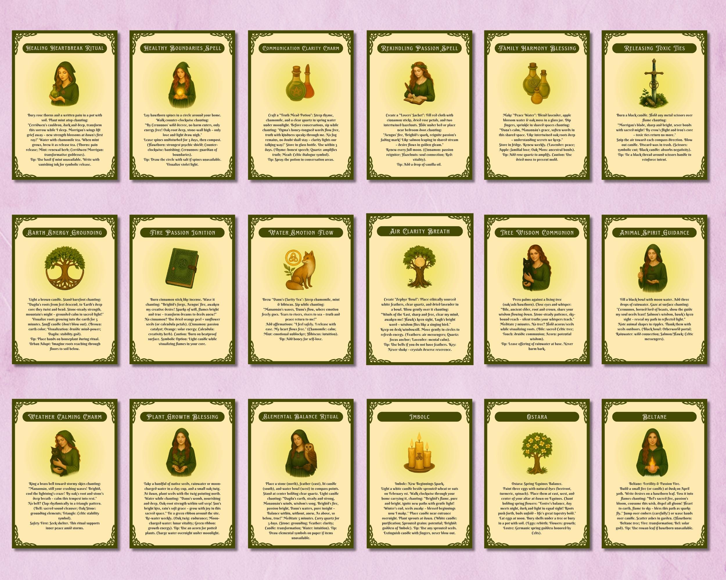 Celtic Spell Cards: 77 Daily Magic Spells + Witchcraft Planner ...