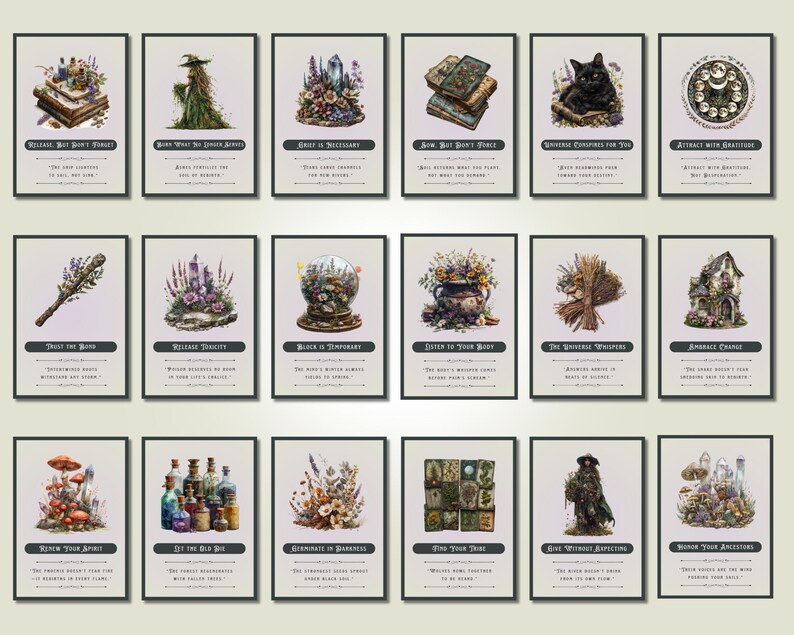 Oracle Card Deck: Clarity in the Crossroads. 71 Printable Witch’s ...