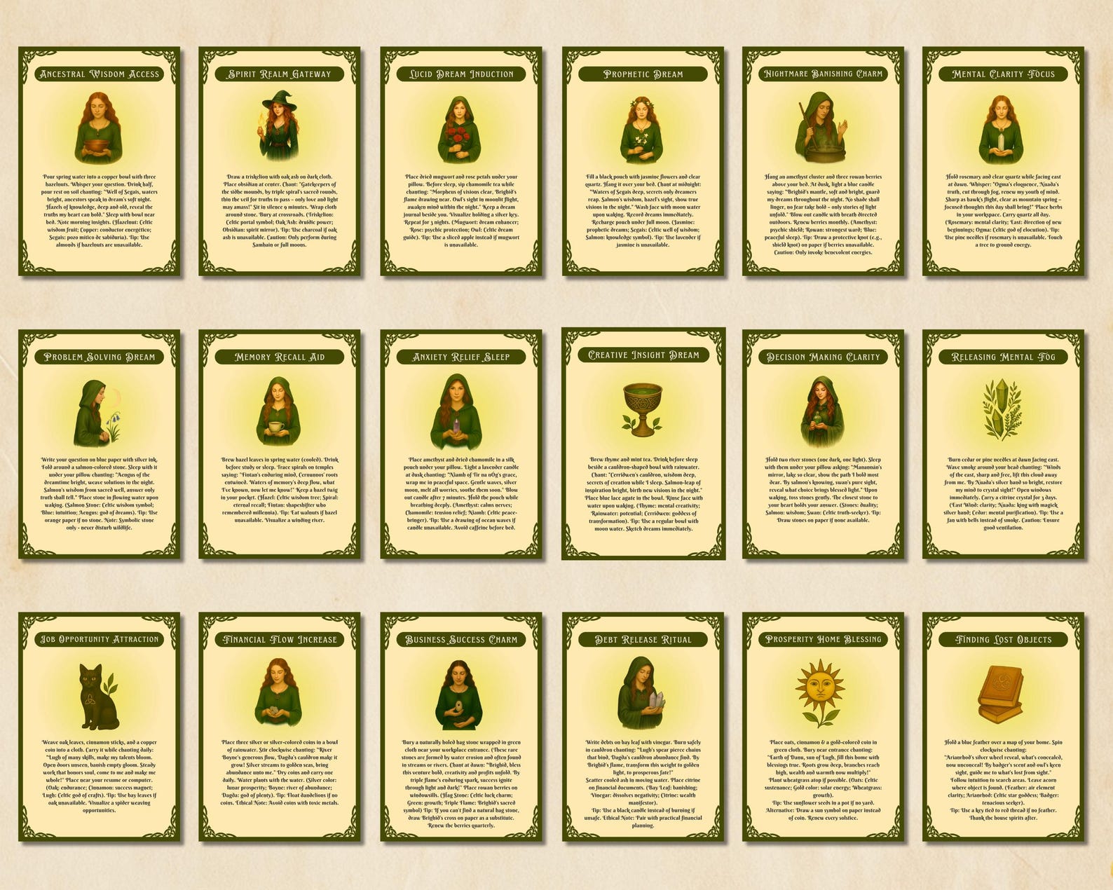 Celtic Spell Cards: 77 Daily Magic Spells + Witchcraft Planner ...