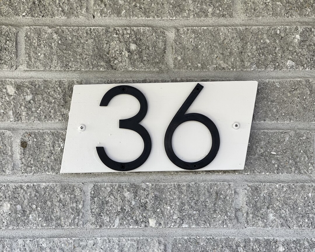 Custom Modern House Numbers, Custom Fonts, 5" Tall, Flat Mounted - Etsy