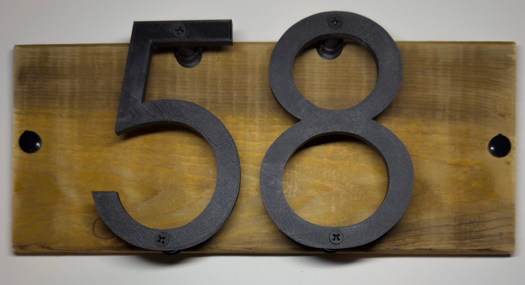 Pre-staged Custom Modern House Numbers, Custom Fonts, 5" Tall, Raised ...