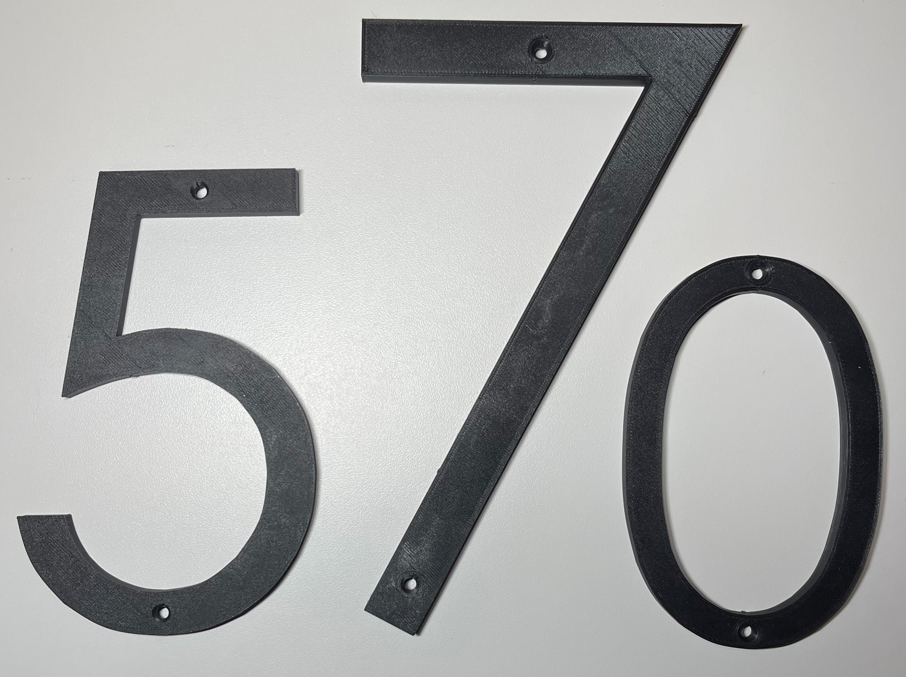Custom Modern House Numbers, Custom Fonts, 5" Tall, Raised ...