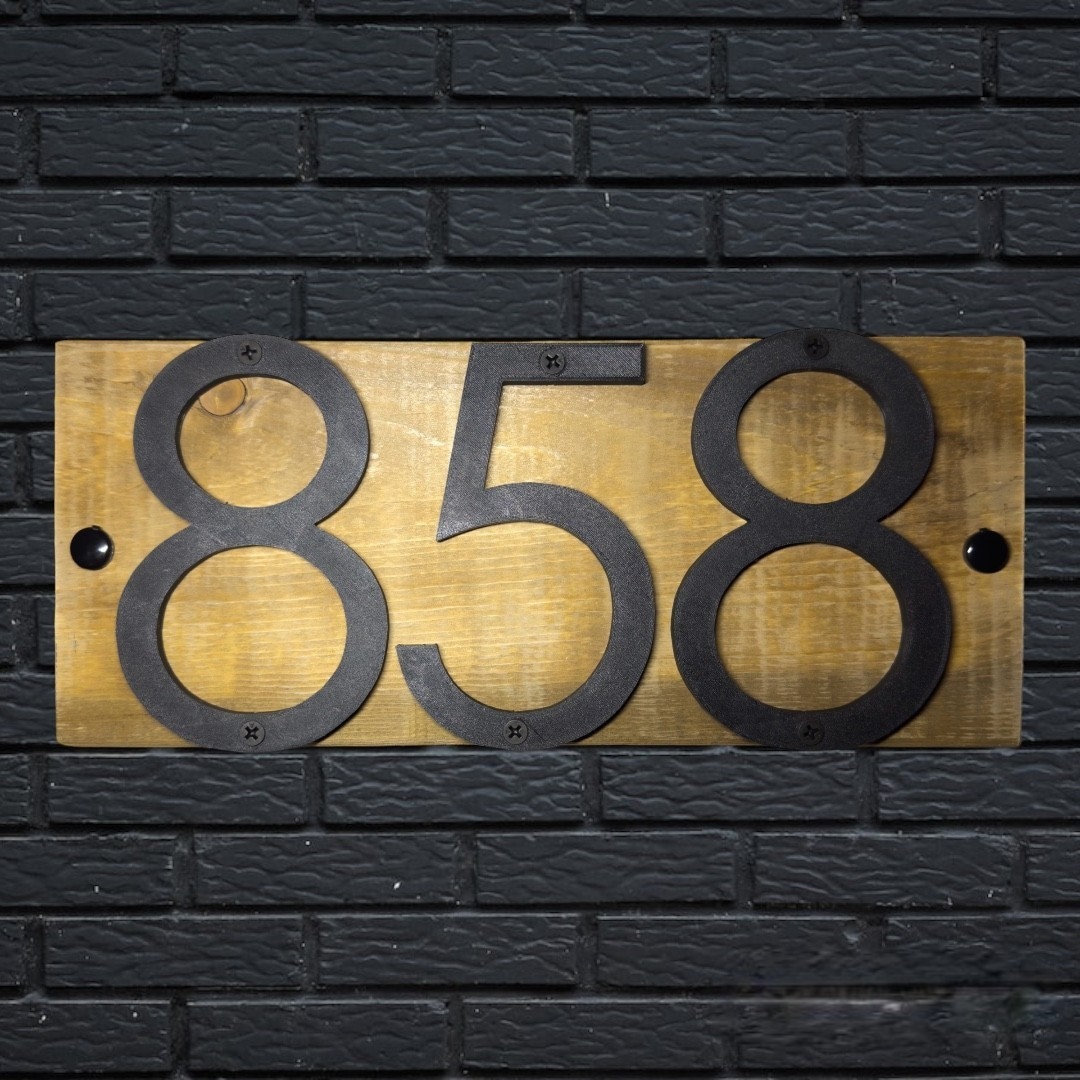 Pre-staged Custom Modern House Numbers, Custom Fonts, 5" Tall, Flat ...