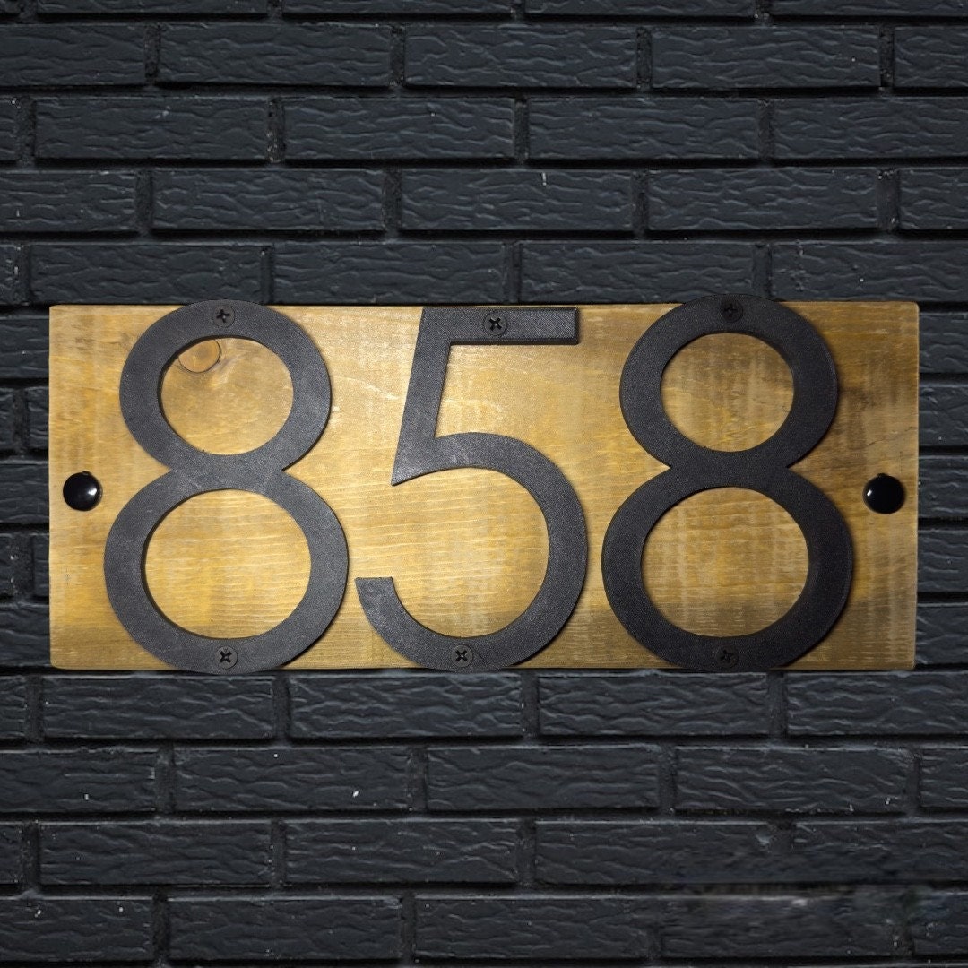 Pre-staged Custom Modern House Numbers, Custom Fonts, 5" Tall, Flat ...