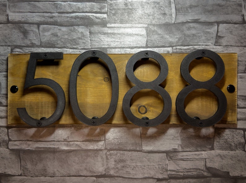 4 Character, Pre-staged House Number Sign, Custom Fonts, 5 Tall, Raised ...
