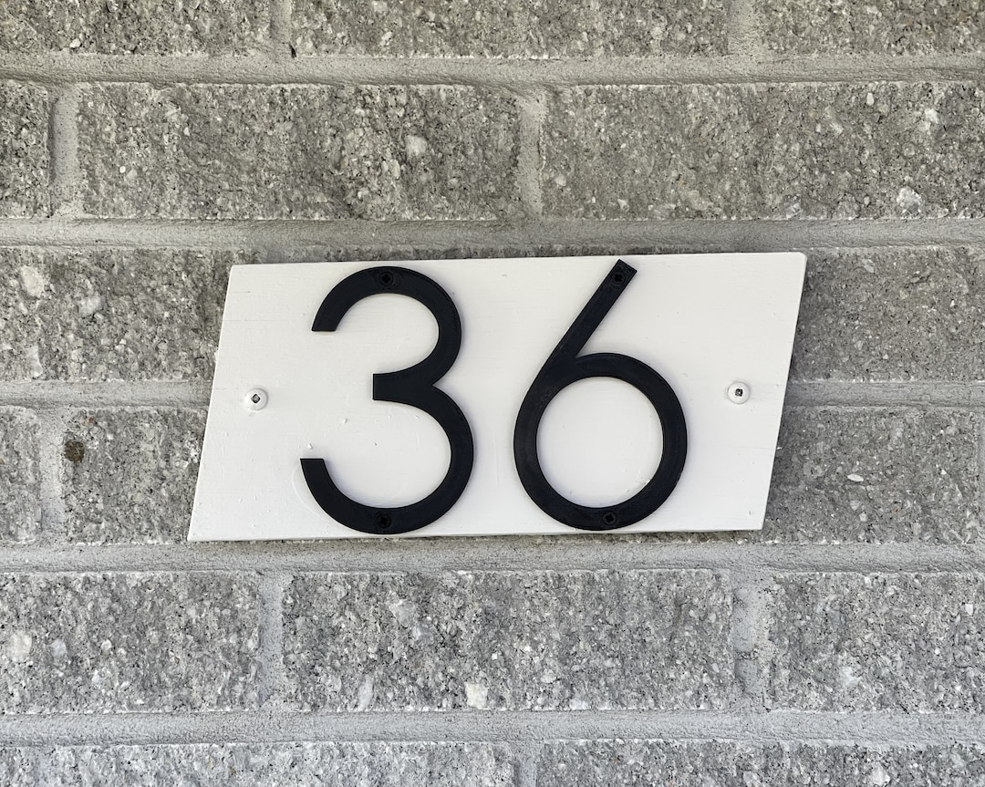 Custom Modern House Numbers, Custom Fonts, 8" Tall, Flat Mounted - Etsy