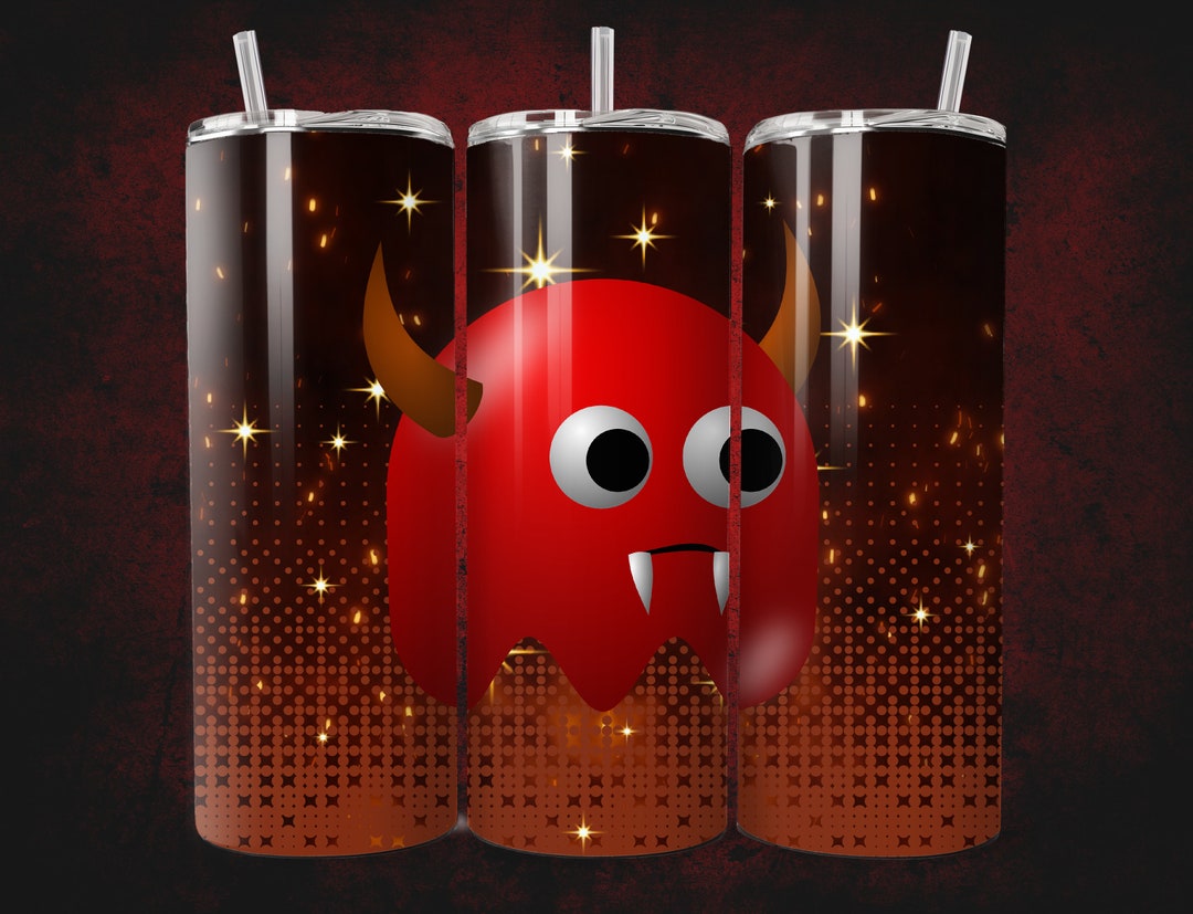 Pacman Ghost Devil Tumbler Design, 20oz Skinny Tumbler Wrap, Tumbler ...
