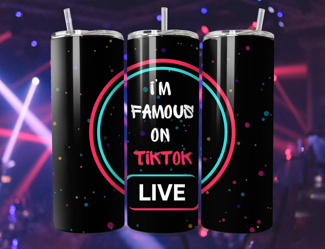 I'm Famous on Tiktok Tumbler Design, 20oz Skinny Tumbler Wrap, Glitter ...