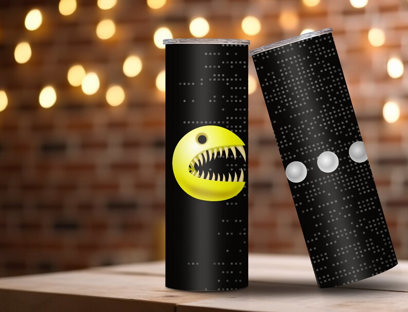 Pacman Teeth Tumbler Design, 20oz Skinny Tumbler Wrap, Tumbler Template ...