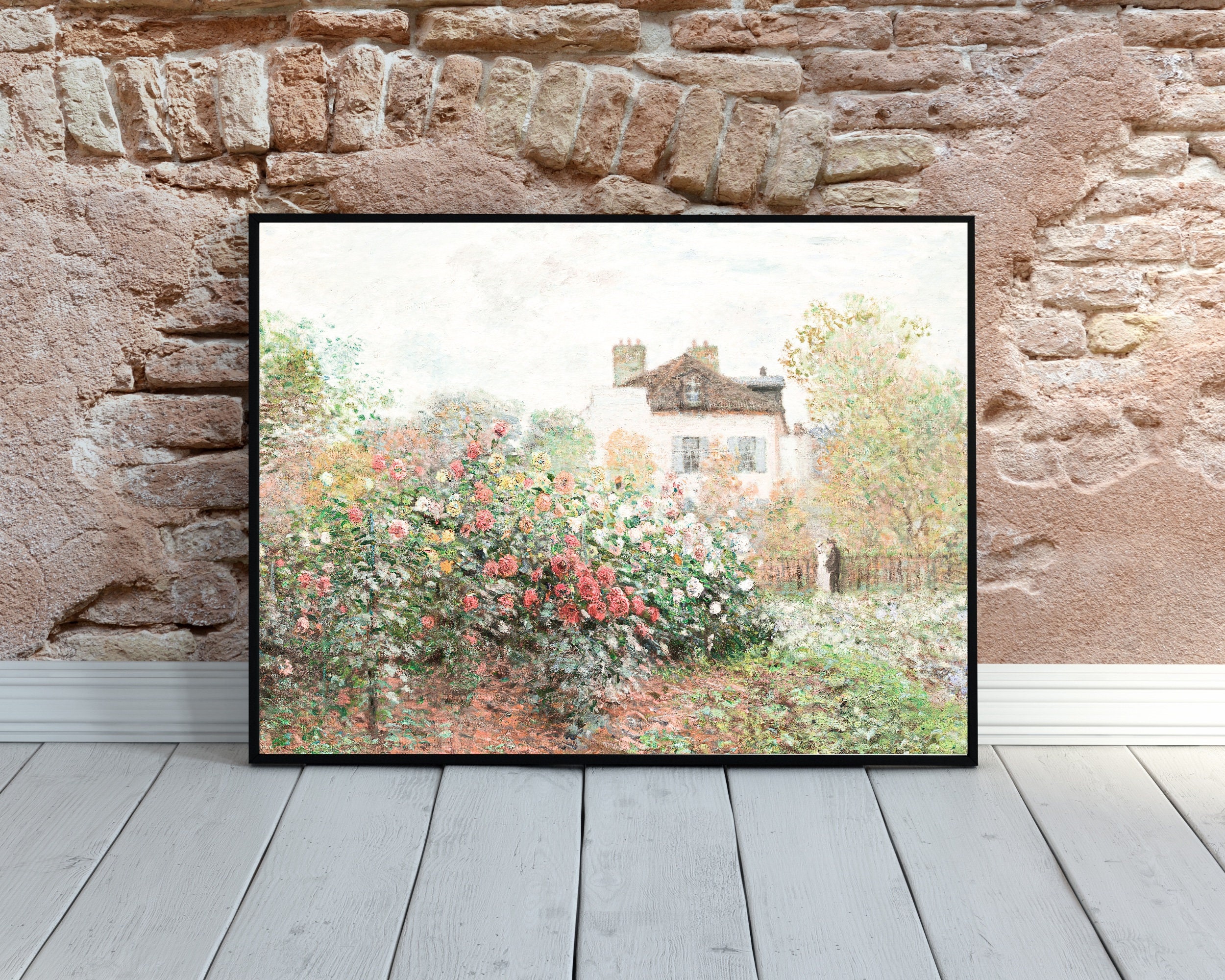 Printable Rustic Rose Cottage Painting Vintage Neutral Wall - Etsy