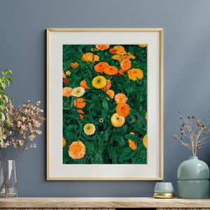Marigold Flowers Wall Art Painting, Vintage Marigolds, Printable Art ...