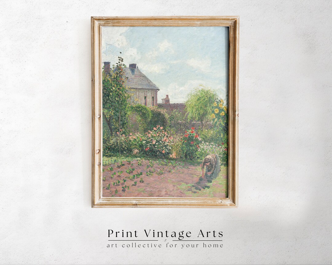 Printable Spring Garden Oil Painting, Vintage Spring Garden Print ...