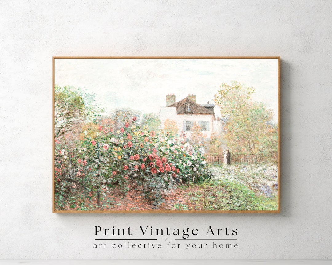 Printable Rustic Rose Cottage Painting, Vintage Neutral Wall Art ...
