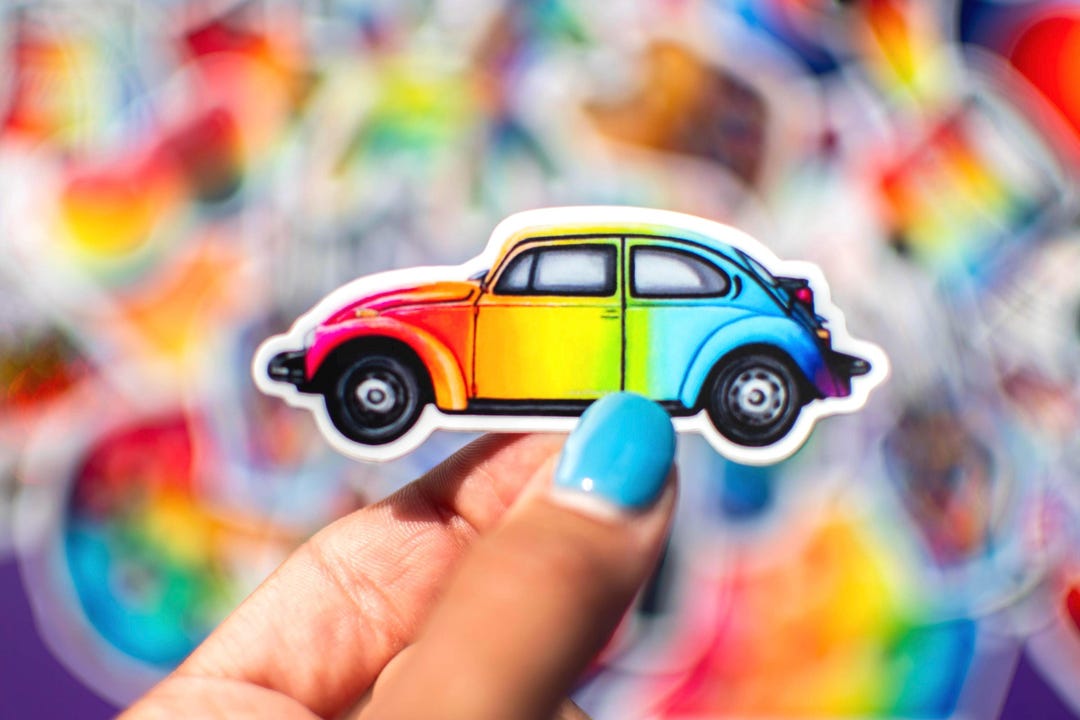 Rainbow Car Sticker Colorful Laptop Decal Tablet Case Waterbottle ...