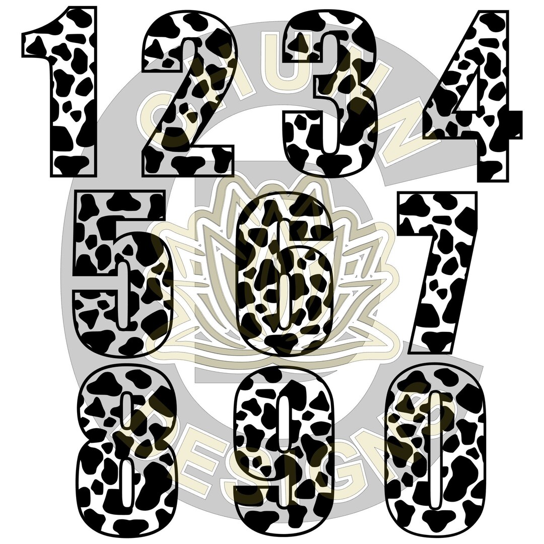Cow Svg Numbers - Etsy