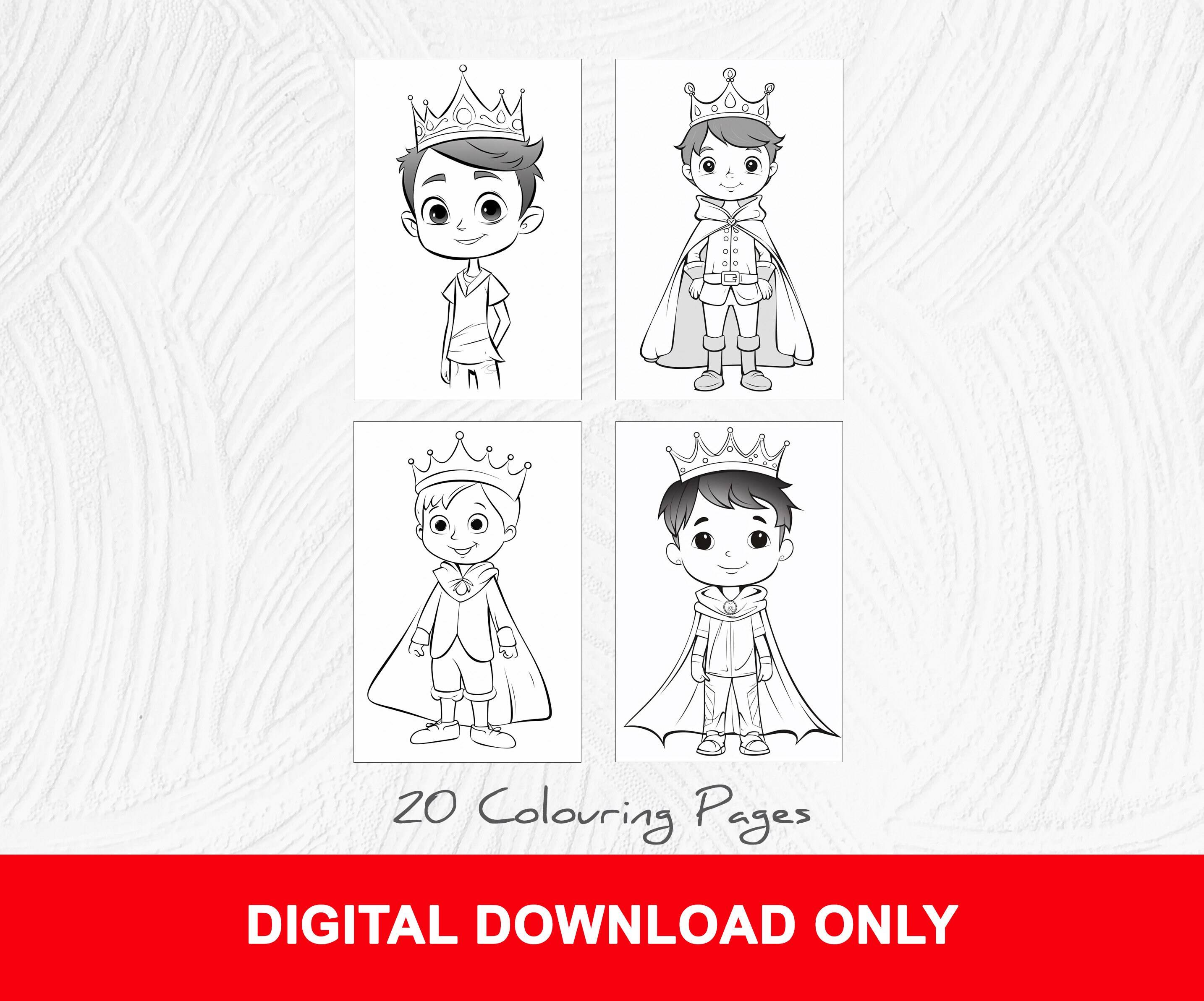 20 Prince Coloring Pages Prince Activities Prince Party - Etsy