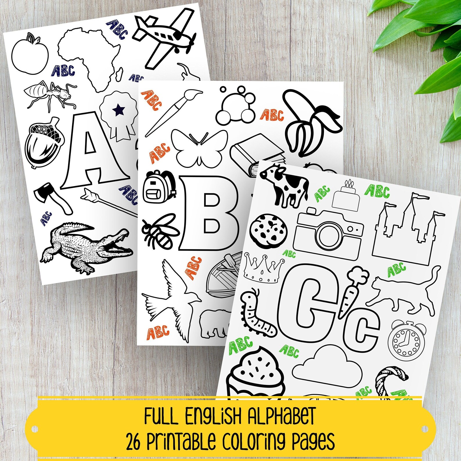 Printable Alphabet Coloring Pages - 26 Pages of Every Letter in the ...