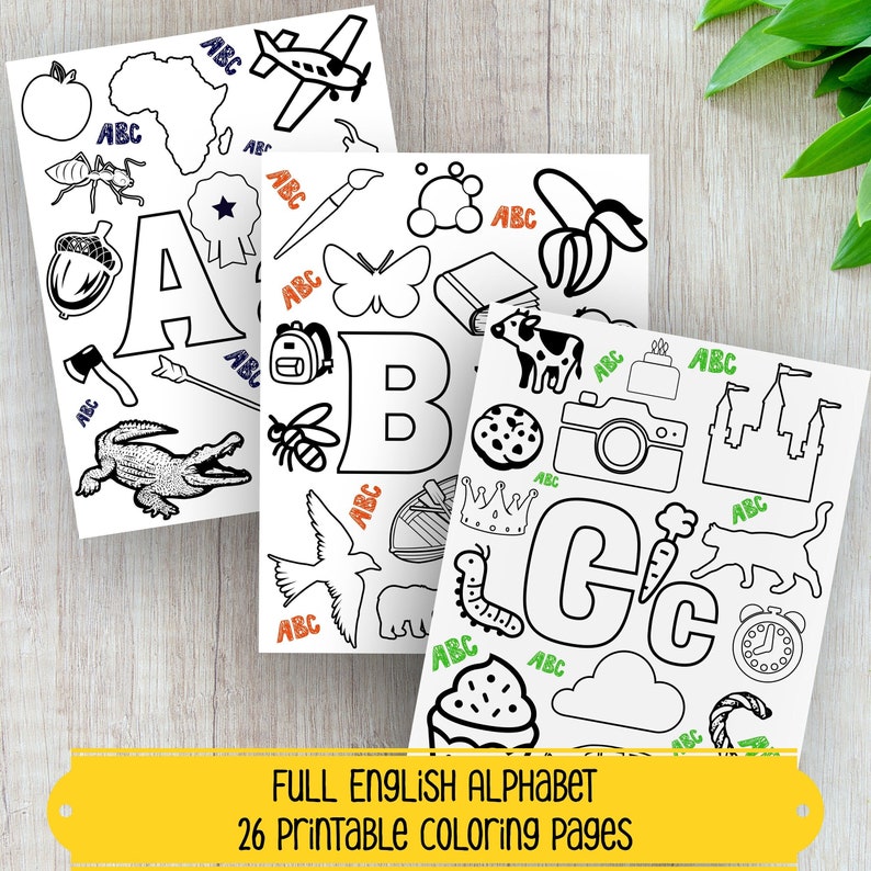 Printable Alphabet Coloring Pages - 26 Pages of Every Letter in the ...