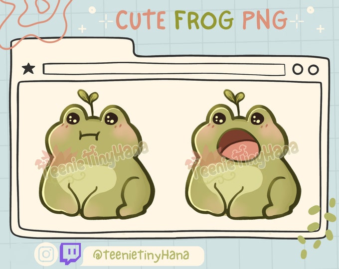 Cute Frog Pngtuber | Chibi | Cute | Kawaii | Twitch | Youtube | Vtuber | Streaming | Ready to ...