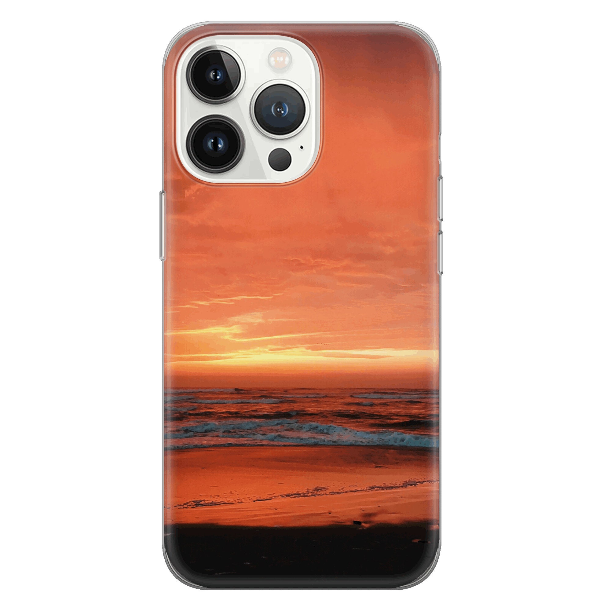 Beach Sea Phone Case Solid Aesthetic Ocean Cover for iPhone 15 Pro Max ...